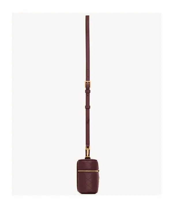 Saint Laurent Gaby Vanity Bag In Quilted Lambskin - Cabernet Red