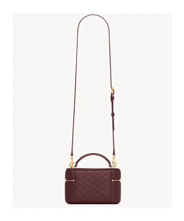 Saint Laurent Gaby Vanity Bag In Quilted Lambskin - Cabernet Red