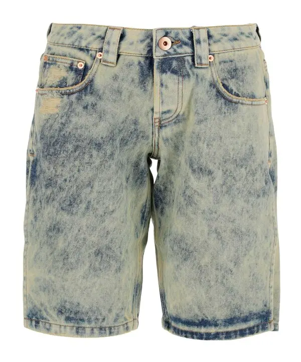 Vaquera Logo-patch Knee-length Denim Shorts - Gray