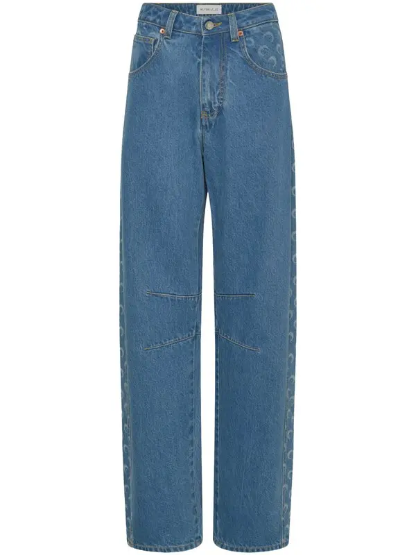 MARINE SERRE Straight-leg Jeans - Blue