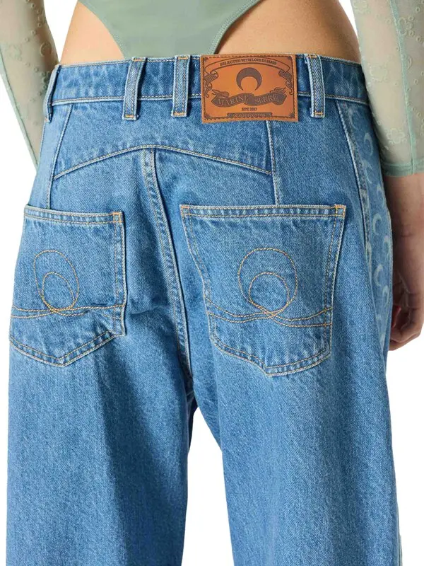 MARINE SERRE Straight-leg Jeans With Moon Print