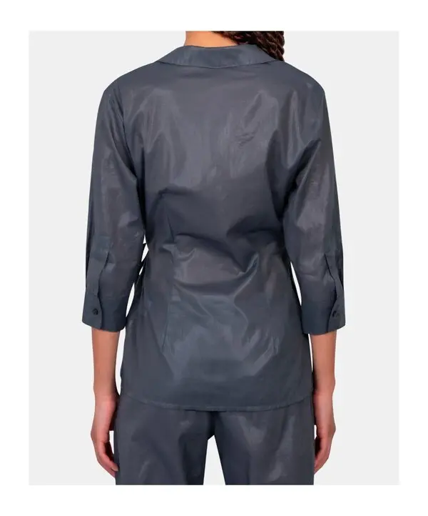 Paloma Wool Lapel Neck Wrap Shirt With Adjustable Drawstring