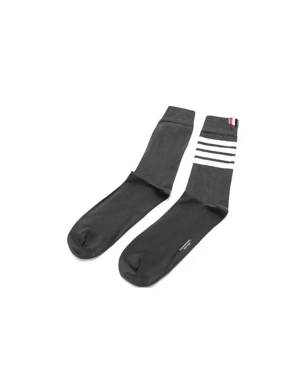 Thom Browne 4-bar Mid-calf Socks - Black