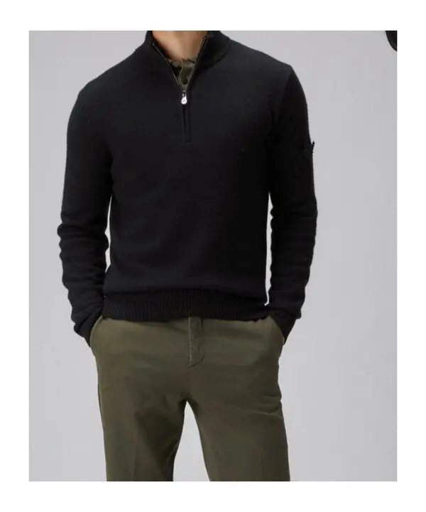 Peuterey Trebe Half-zip Fine Wool Knitwear With Logo Detail