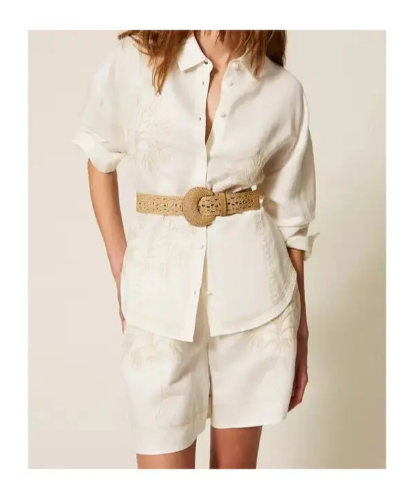 TWINSET Embroidered Drawstring Shorts