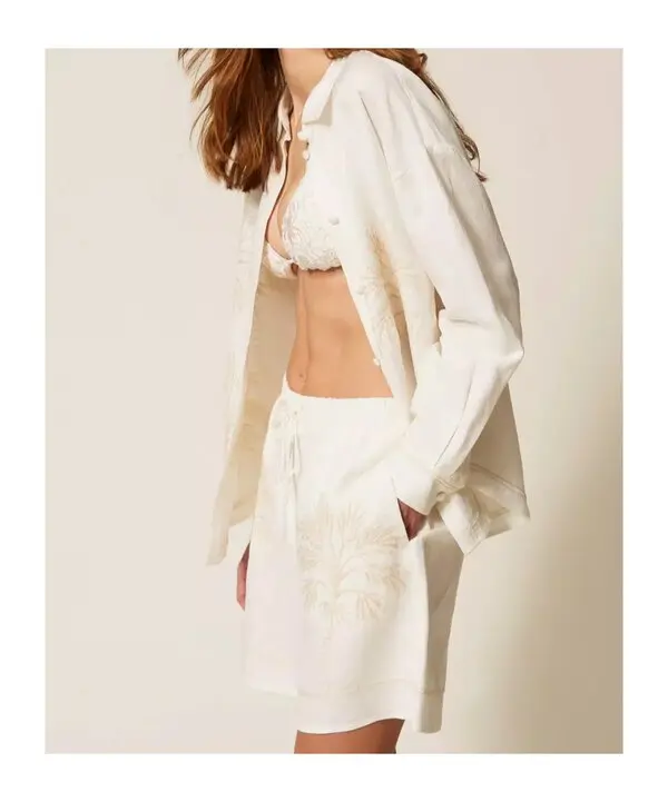 TWINSET Embroidered Drawstring Shorts