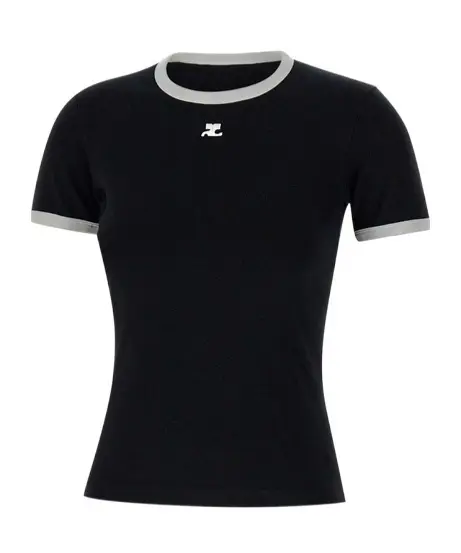 COURREGES Color-blocked T-shirt - Black