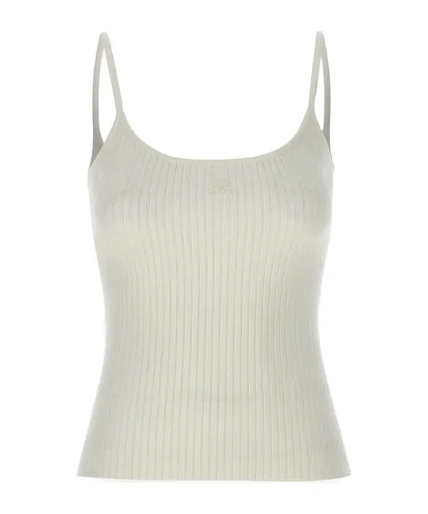 COURREGES Courrèges Reedition Ribbed Knit Top - White
