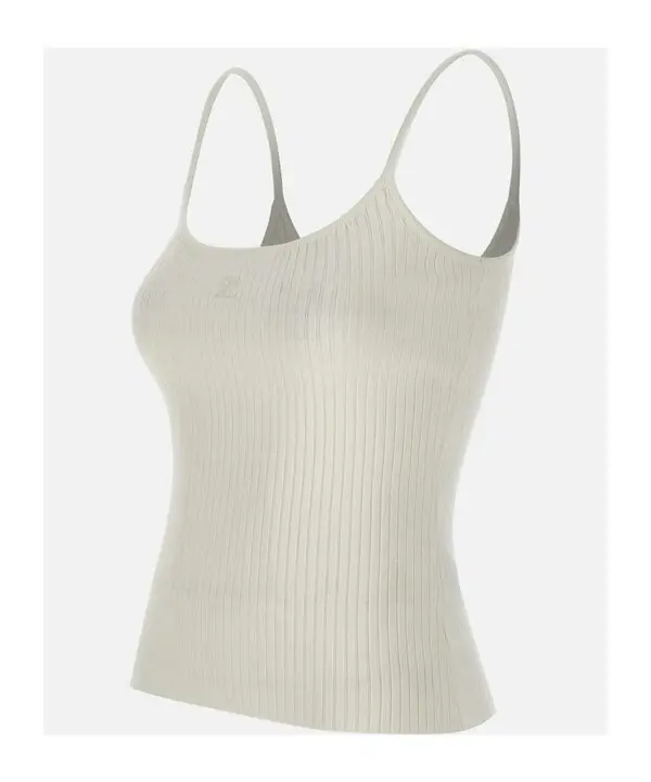 COURREGES Courrèges Ribbed Knit Tank Top - White