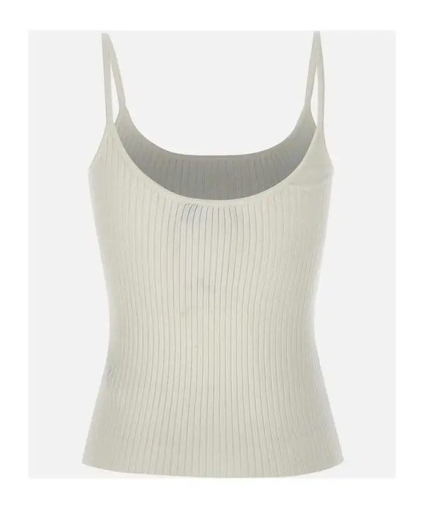 COURREGES Courrèges Ribbed Knit Tank Top - White