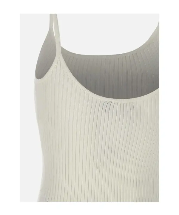 COURREGES Courrèges Ribbed Knit Tank Top - White