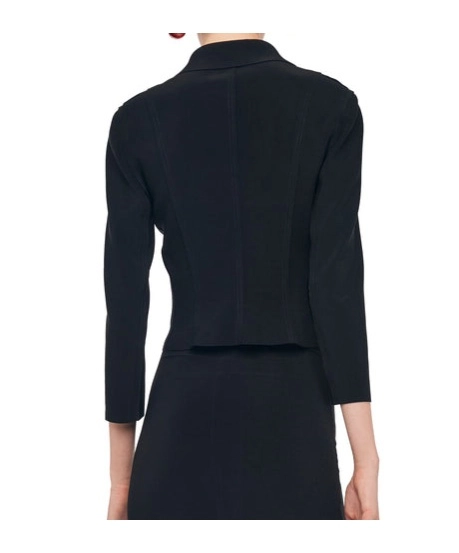 Norma Kamali Peter Pan Collar Cropped Jacket