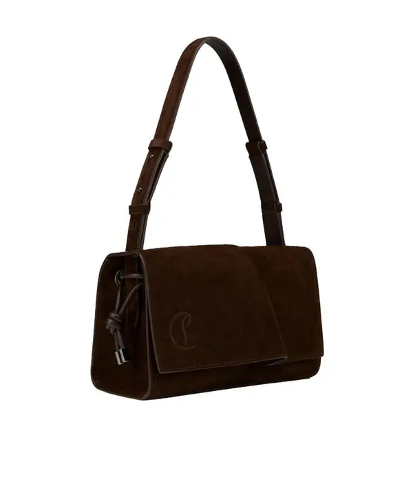 CHRISTIAN LOUBOUTIN Small Knotted Suede Shoulder Bag