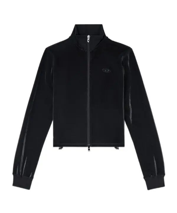 DIESEL® Zipped Sweatshirt With Shiny Piquet Effect