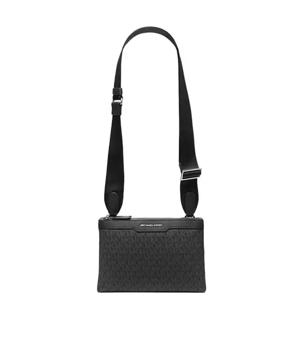 Michael Kors Hudson Signature Logo Crossbody Bag - Black