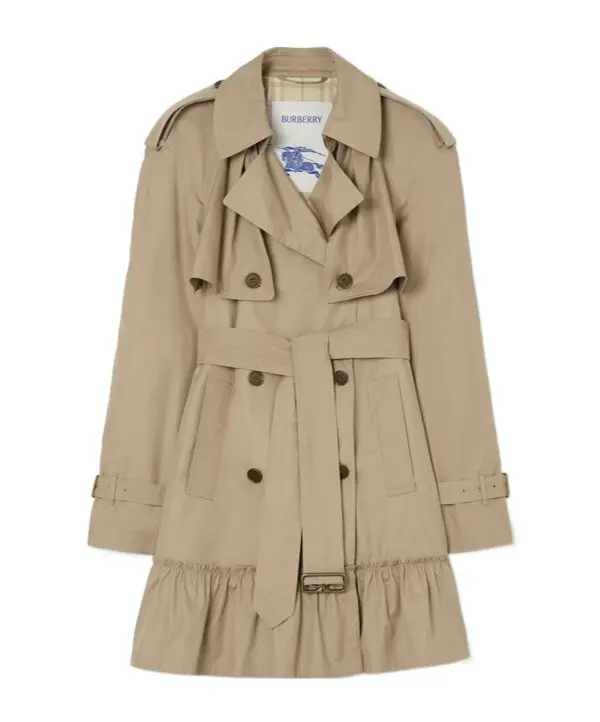Burberry Short Gabardine Tillydrine Trench Coat - Saltmarsh Beige