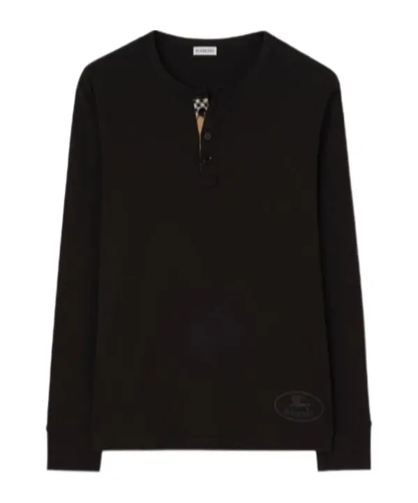 Burberry Long Sleeved Crewneck Top - Black