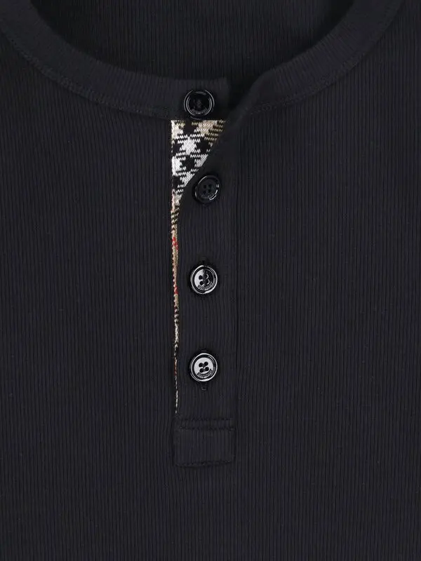 Burberry Long Sleeved Crewneck Top - Black