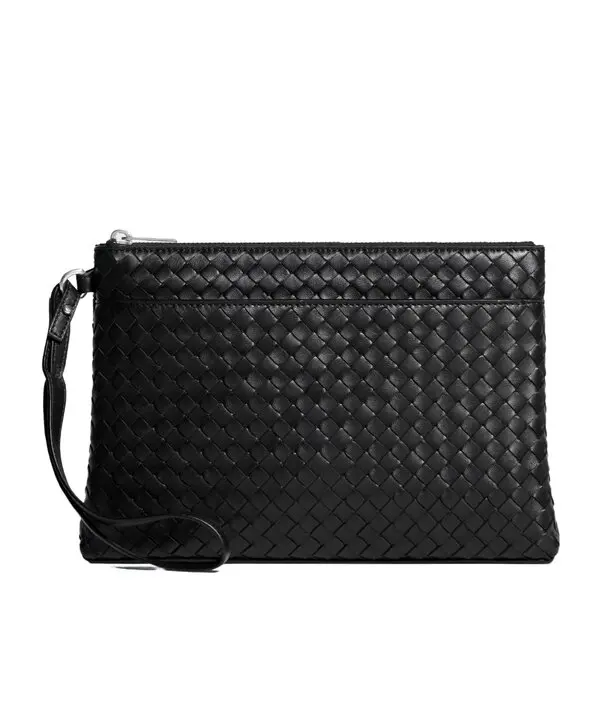 Bottega Veneta Intrecciato Piccolo Woven Prism Clutch - Black