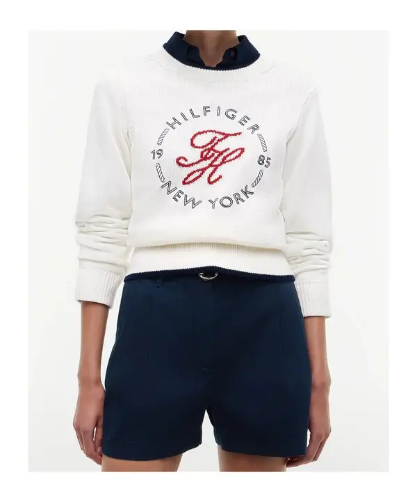 Tommy Hilfiger Embroidered Logo Crew Neck Sweater