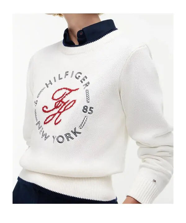 Tommy Hilfiger Embroidered Logo Crew Neck Sweater