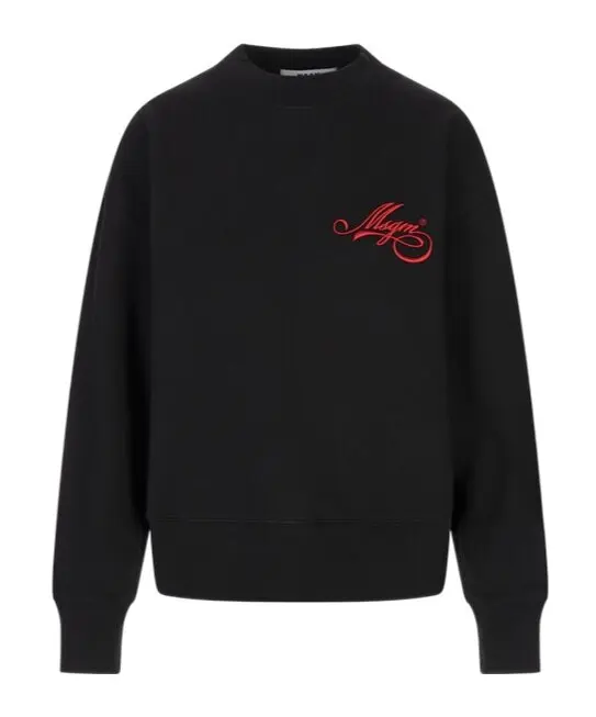 MSGM Embroidered Logo Crew-neck Sweatshirt