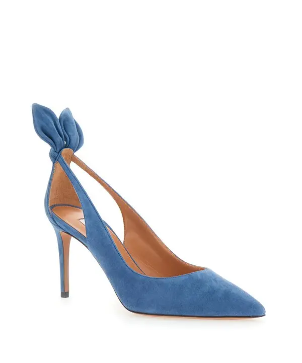 AQUAZZURA Pointed Toe High Heel Pumps With Bow Detailing
