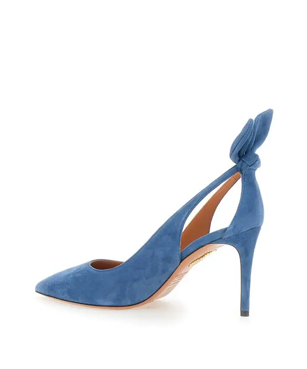 AQUAZZURA Pointed Toe High Heel Pumps With Bow Detailing