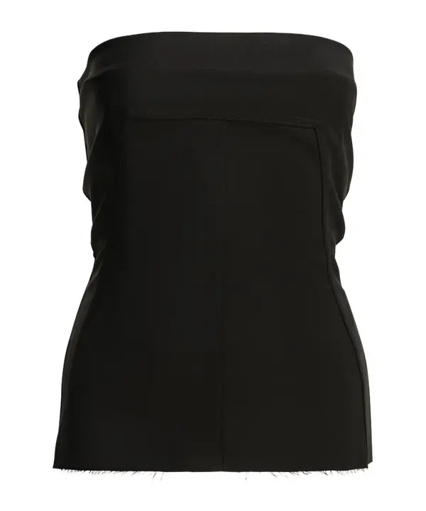 Rick Owens Wool Crepe Bustier Top - Black