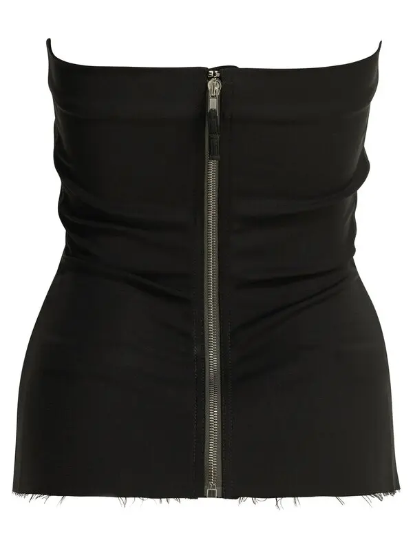 Rick Owens Wool Crepe Bustier Top - Black