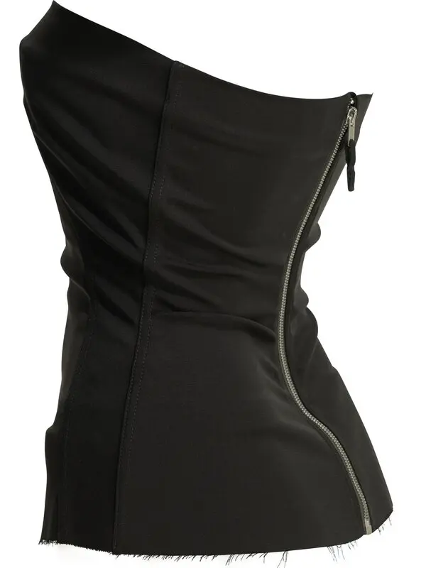 Rick Owens Wool Crepe Bustier Top - Black