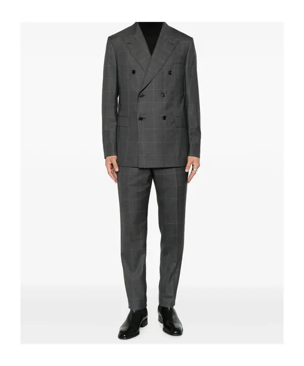 Caruso Check Double-breasted Suit