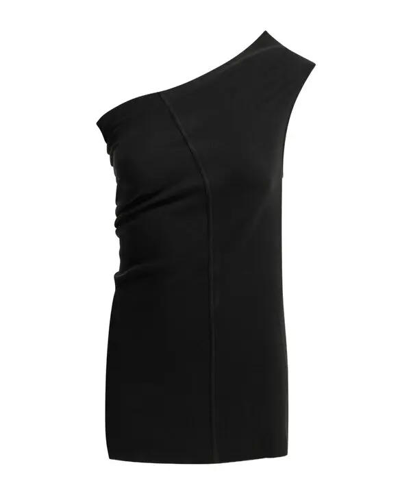 Rick Owens One Shoulder Asymmetrical Draped Top - No