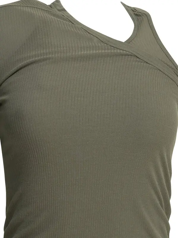 Rick Owens One-shoulder Asymmetrical Tank Top With Pleated Sleeve