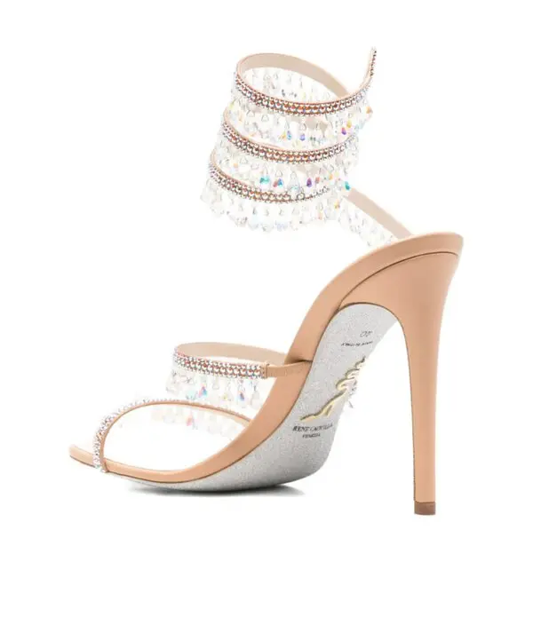 Rene Caovilla Crystal Embellished Stiletto Sandals