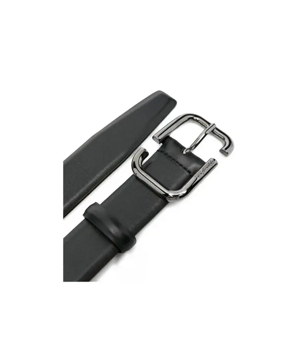 Attico Leather Belt With Chain Detail