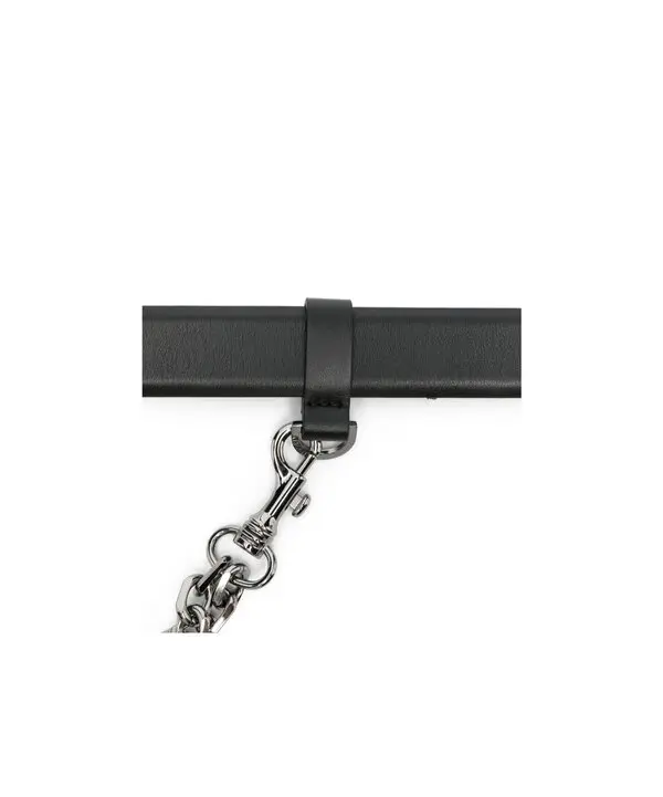 Attico Leather Belt With Chain Detail