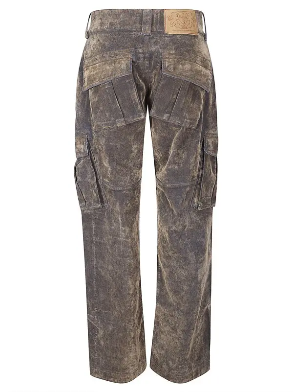 Vaquera Flocked Denim Cargo Pants