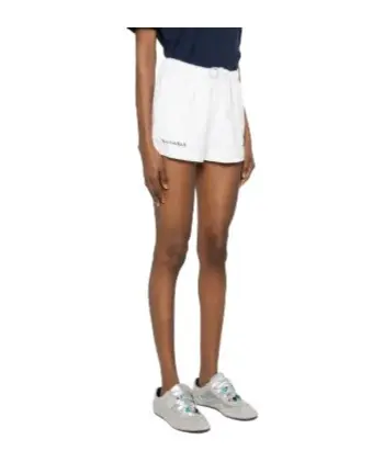 SPORTY  RICH Sporty & Rich Graphic Print Logo Detail Shorts