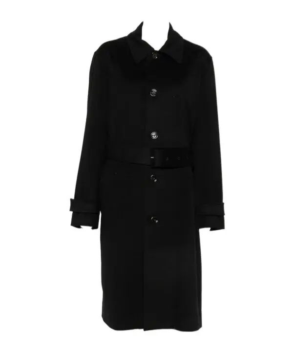 LARDINI Belted Single-breasted Coat - Black