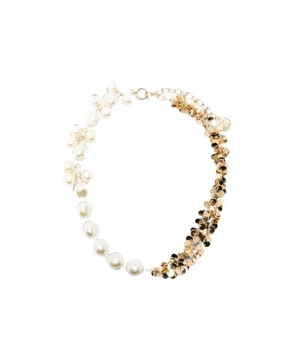 N.21 Mixed-material Necklace - White