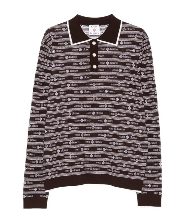 Casablanca Long-sleeve Polo Shirt - Black