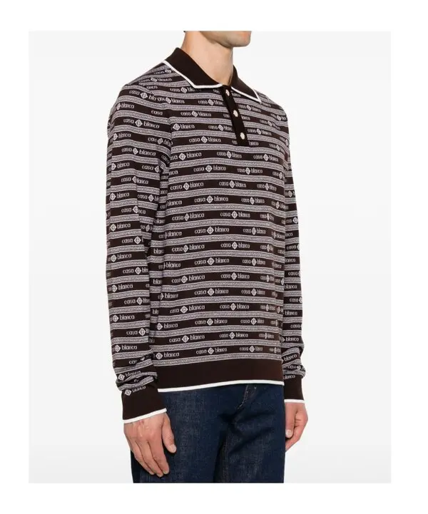 Casablanca Jacquard Knitted Polo Shirt