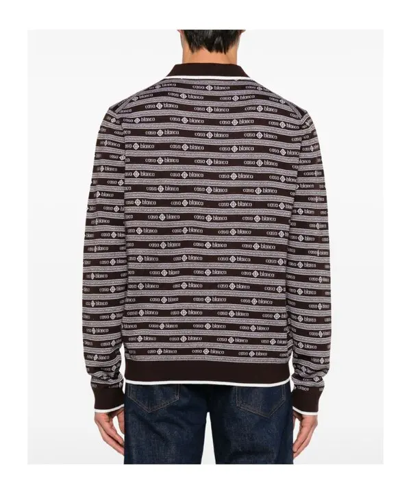 Casablanca Jacquard Knitted Polo Shirt