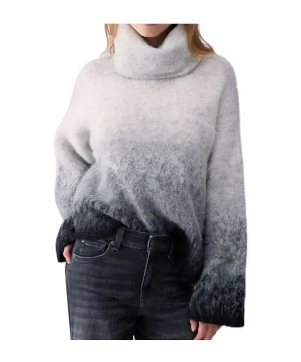Liu Jo Ombre High Neck Knitted Sweater - Grey