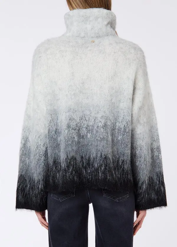 Liu Jo Ombre High Neck Knitted Sweater - Grey