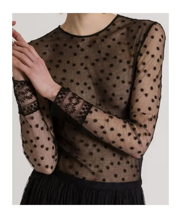 Alberta Ferretti Lace High-neck Shirt
