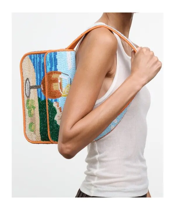 Staud Tommy Beaded Bag Sunset Spritz