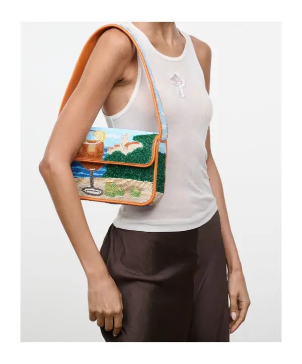 Staud Tommy Beaded Bag Sunset Spritz