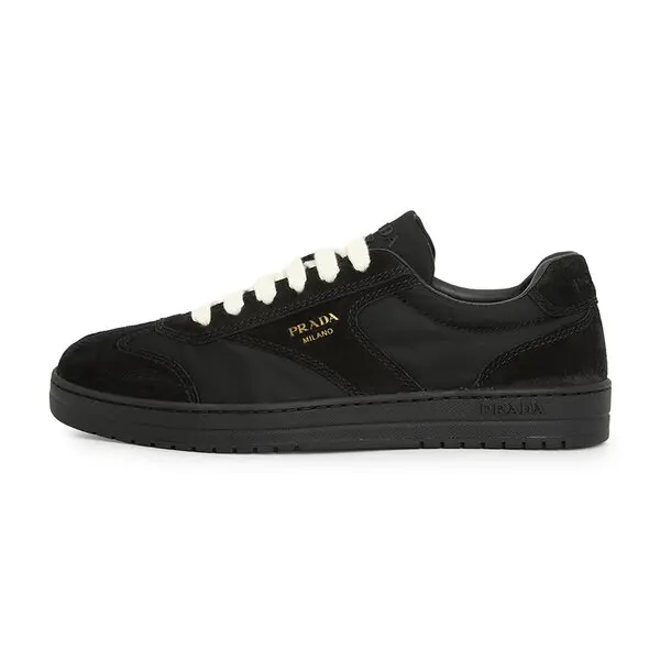Prada Lace Up Round Toe Sneakers